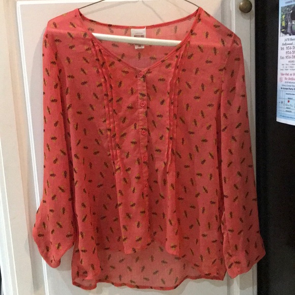 Tops | Seethrough Bumblebee Button Down Blouse | Poshmark